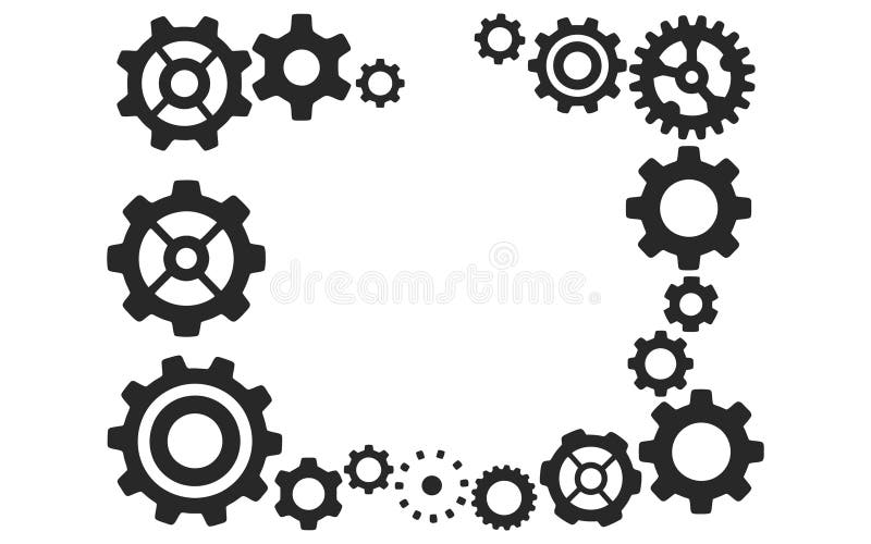 Interlocking Gears Border Graphic Vector Illustration Stock Vector ...