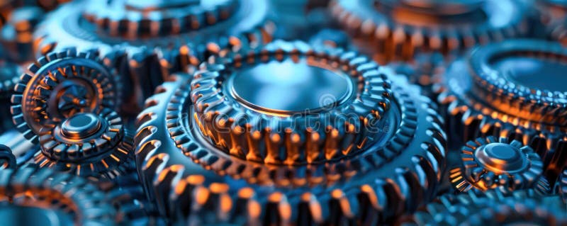 Interlocking Gears a Close-Up View of Precision Engineering, Metal Cogs ...