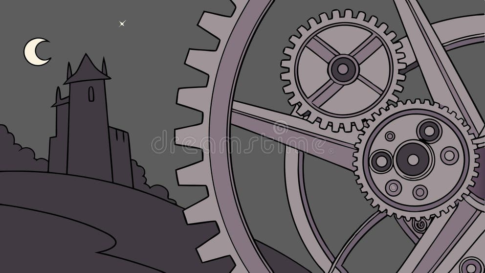 Interlocking Gears and Cogs in Abstract Mechanical Vector Art, Vector ...