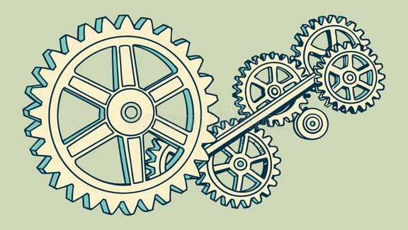 Interlocking Gears and Cogs Mechanism, Technology and Process ...