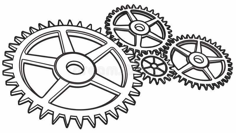 Interlocking Gears and Cogs Mechanism Vector, Vector Design Generative AI Stock Vector ...