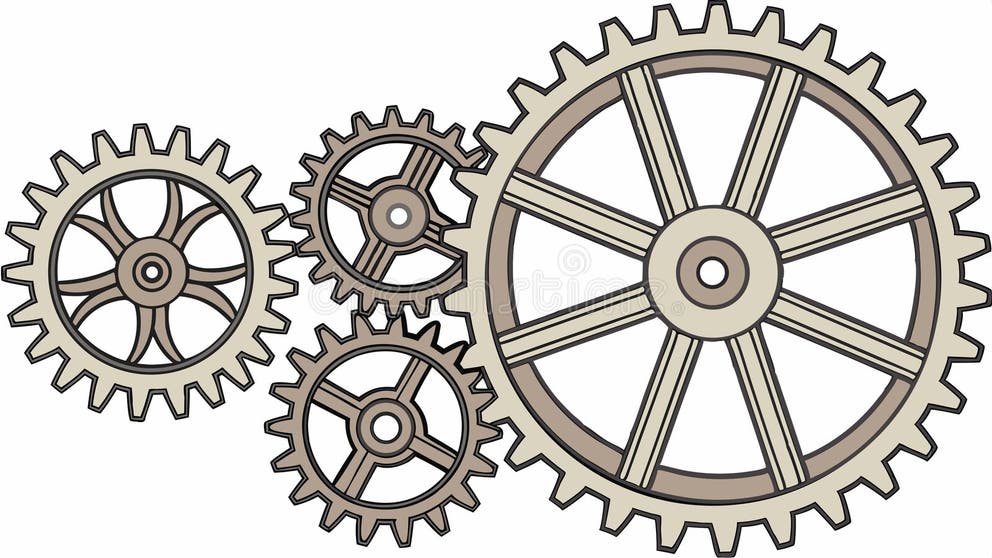 Interlocking Gears and Cogs Vector for Industry Concepts, Vector Design ...