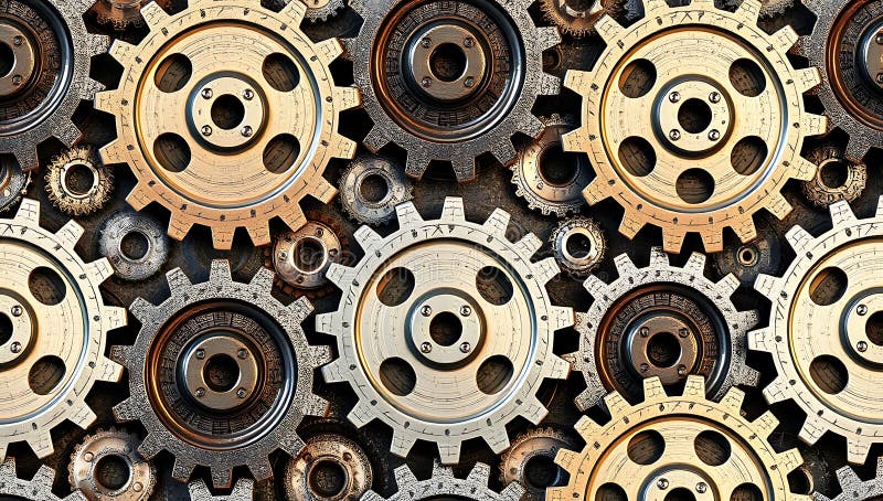 Interlocking Gears Complex Machine Mechanism Stock Illustration ...