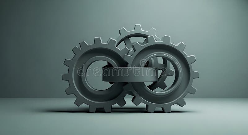 Interlocking Gears Conceptual Illustration Stock Illustration ...