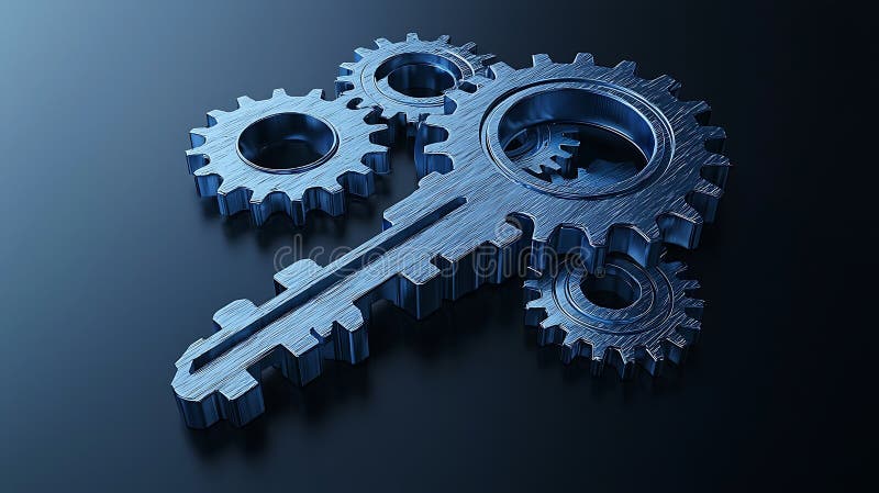 Interlocking Gears Forming a Key Concept of Solution and Success Stock ...