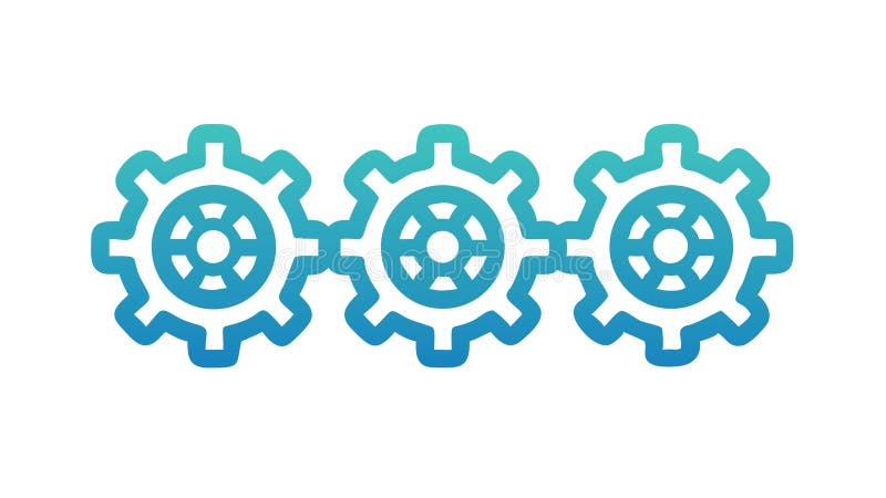 Interlocking Gears Icon, Mechanism, System and Process Symbol, Vector Design Generative AI Stock ...