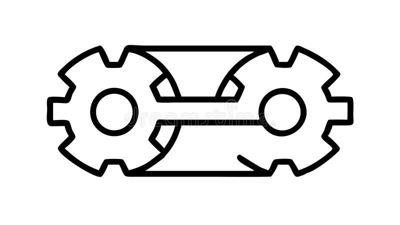 Interlocking Gears Icon, Teamwork Process Engineering, Vector Design Generative AI Stock Vector ...