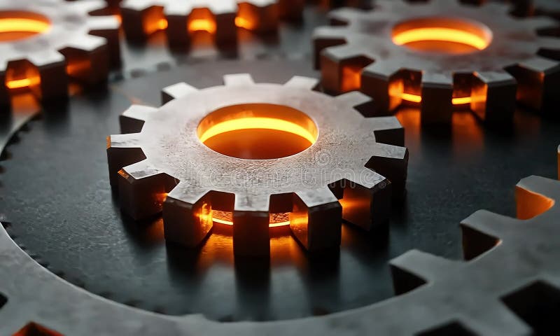 Interlocking Gears with Inner Glow Stock Footage - Video of dynamic ...