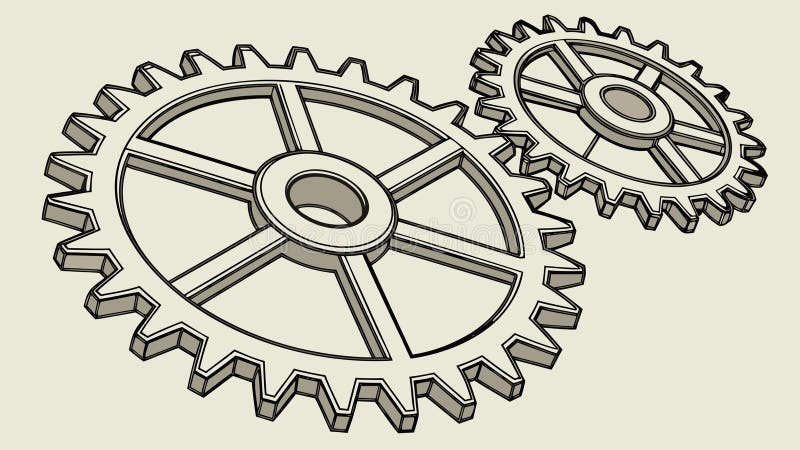 Interlocking Gears, Mechanical System. Vector Design Generative AI Stock Vector - Illustration ...