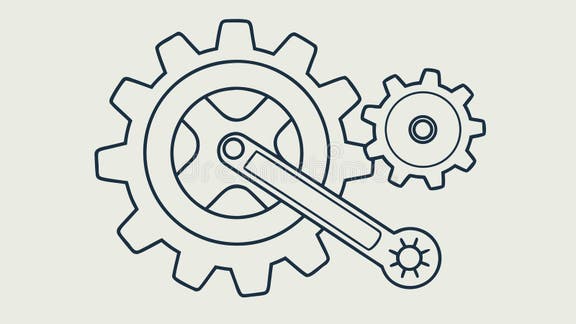 Interlocking Gears Mechanism Icon, Vector Design Generative AI Stock ...