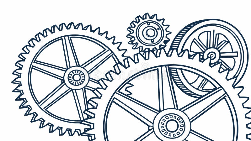 Interlocking Gears Mechanism, Industrial Process and Teamwork, Vector Design Generative AI Stock ...
