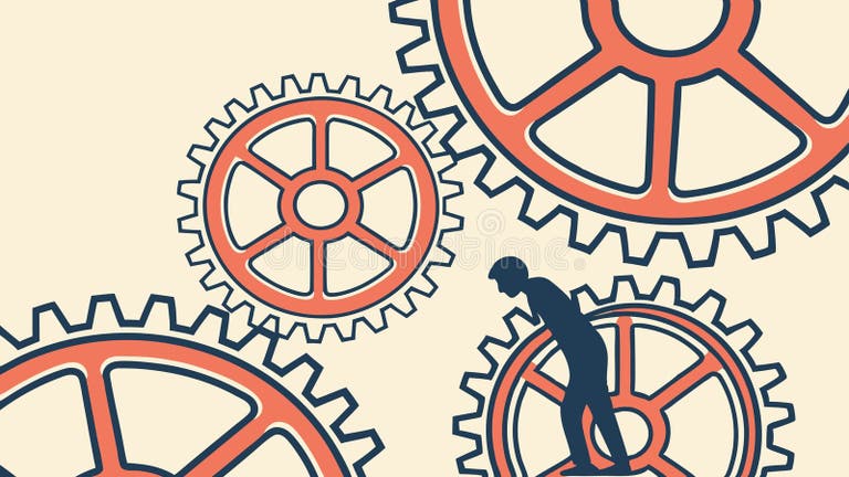 Interlocking Gears Mechanism, Symbolizing Teamwork, Progress, and Engineering, Vector Design ...