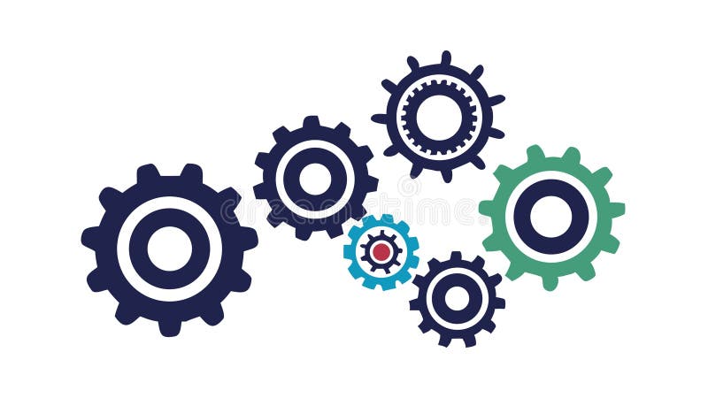 Interlocking Gears for Mechanism, System Teamwork, Vector Design Generative AI Stock Vector ...