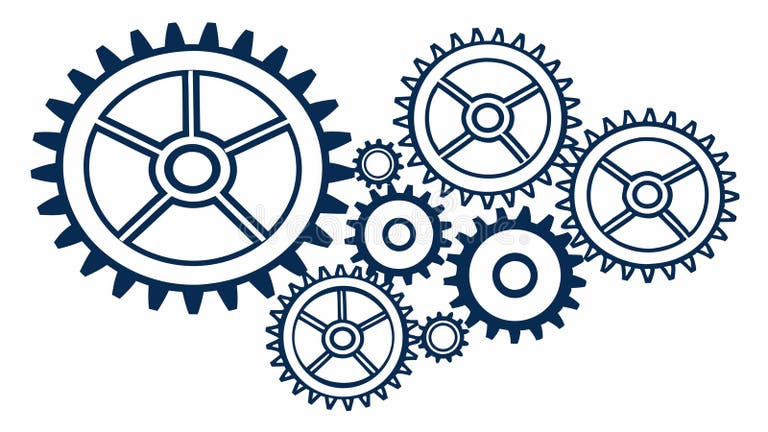 Interlocking Gears Mechanism, Teamwork and Industrial Process, Vector Design Generative AI Stock ...