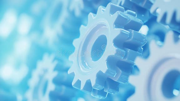 Interlocking Gears in Motion Illustrating Teamwork and Industry ...