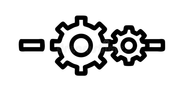 Interlocking Gears Outline Icon, Mechanics, Settings, Engineering, Process, Vector Design ...
