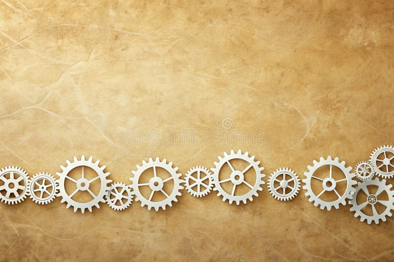 Interlocking Gears Pattern on Beige Background Subtle Design Element ...