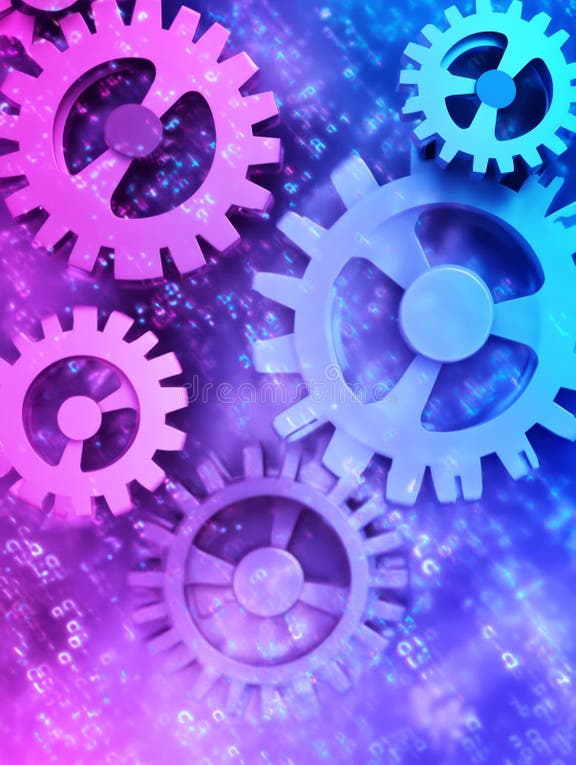 Interlocking Gears of Progress Abstract Image of Vibrant Gears ...
