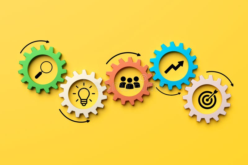 Interlocking Gears Representing Business Processes Driving Growth Stock ...