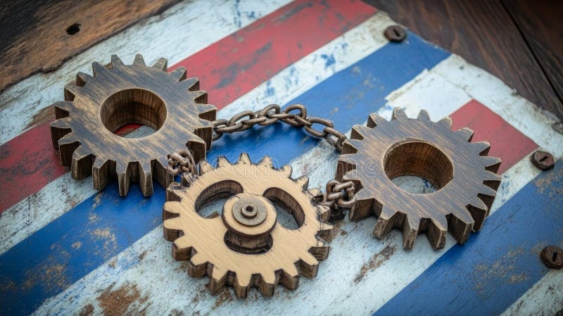 Interlocking Gears a Rustic Industrial Symbol of Teamwork and ...