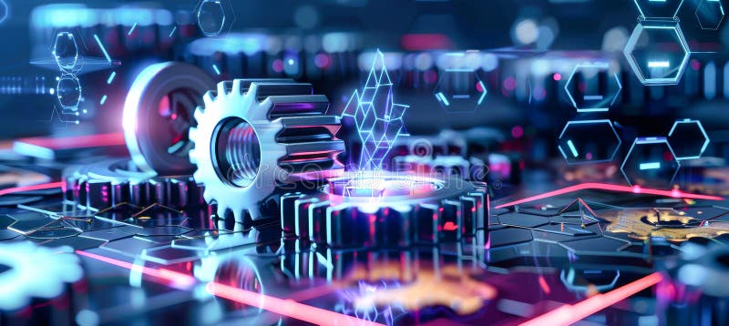 Interlocking Gears Spin within a Digital Landscape of Holographic Data ...