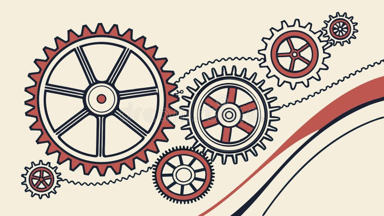 Interlocking Gears Mechanism, Teamwork and Process Vector Design ...