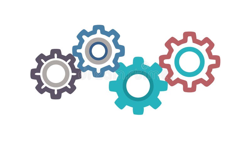 Interlocking Gears, Teamwork and Mechanical Process. Vector Design Generative AI Stock Vector ...