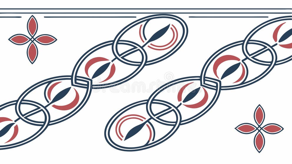 Interlocking Geometric Chains, Symbolizing Connection. Vector Design ...