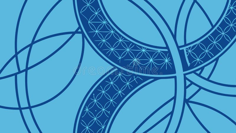 Interlocking Geometric Pattern Curved Lines Create Dynamic Blue Flow Vector Design Generative