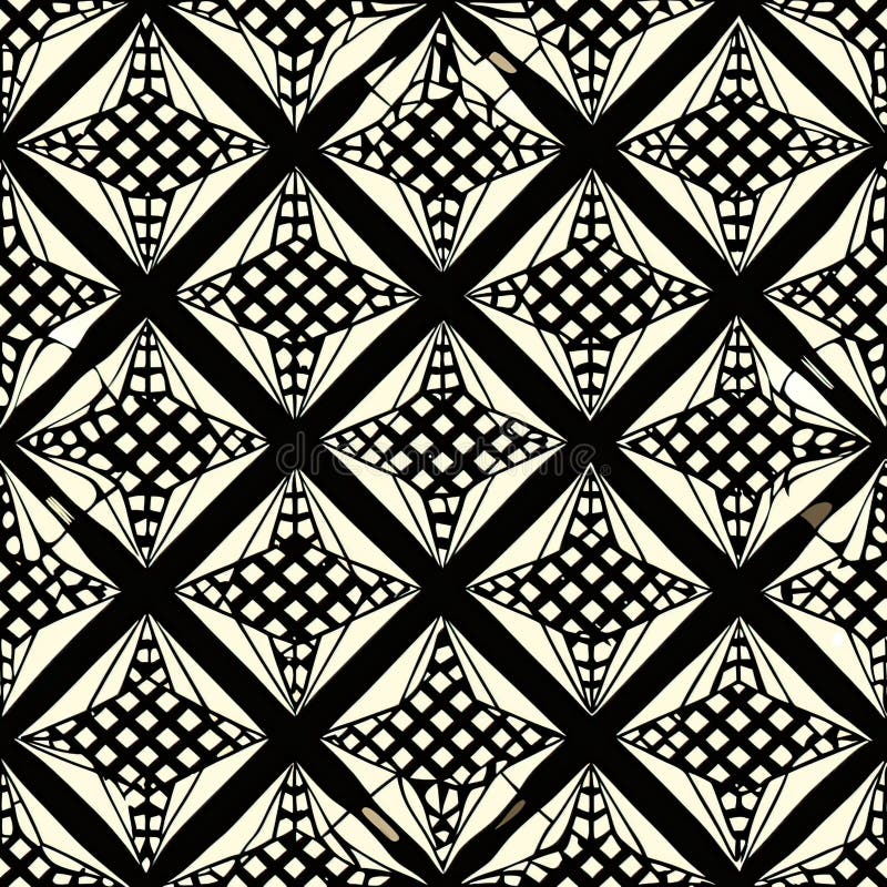 Interlocking Geometric Pattern Featuring Diamond Shapes Stock ...