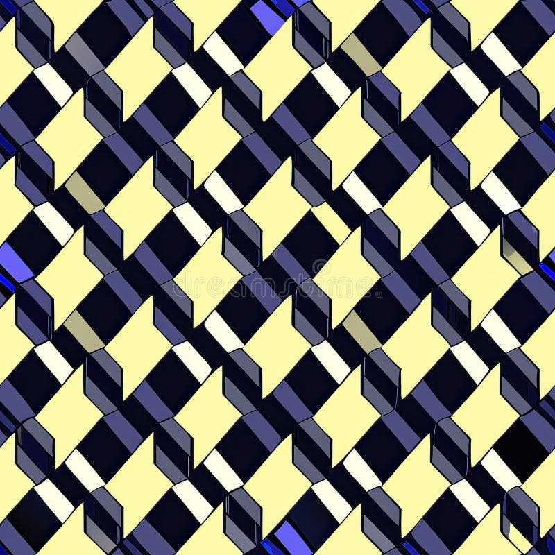 Interlocking Geometric Pattern Featuring Yellow Square Stock ...