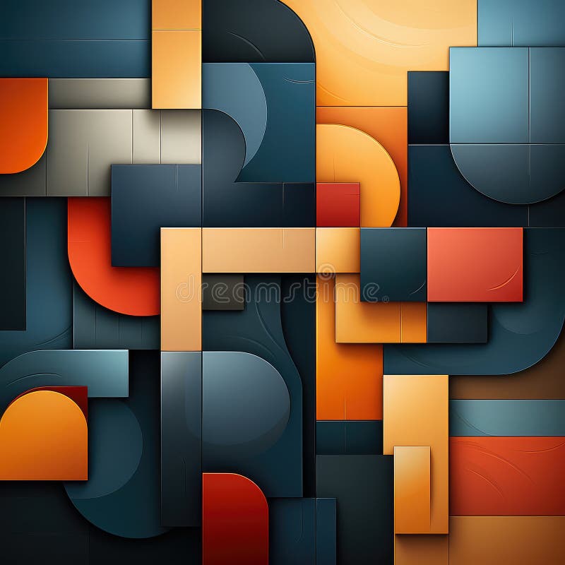 Abstract Geometric Layers. AI Generation Stock Illustration ...