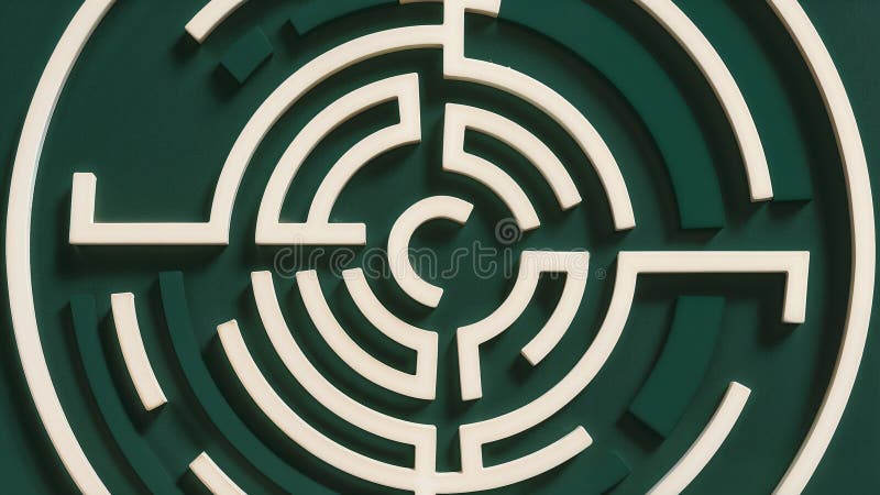 Background with Labyrinth Lines, Green and White Stock Illustration ...