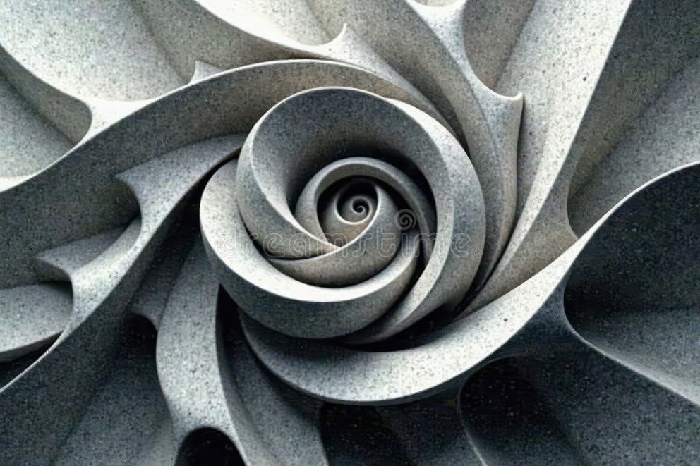 Interlocking Geometric Shapes in Grayscale Creating a Complex Design ...