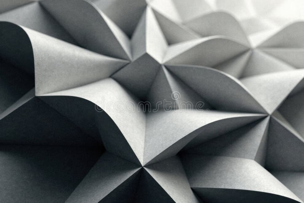 Interlocking Geometric Shapes in Grayscale Creating a Complex Design ...