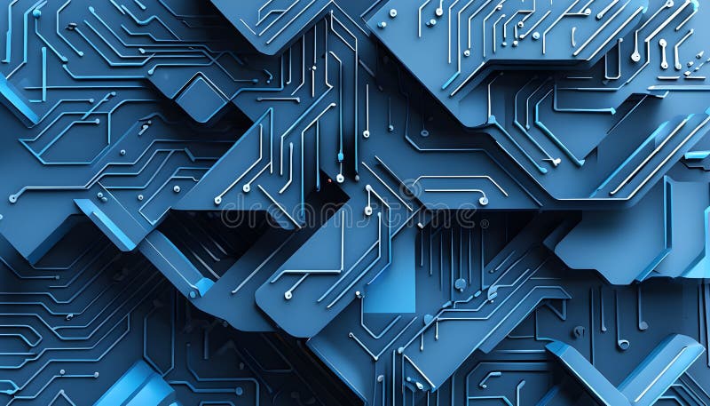 Interlocking Geometric Shapes that Morph into Circuits Stock ...