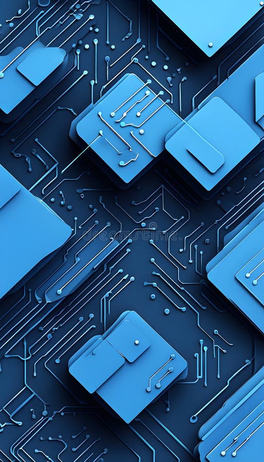 Interlocking Geometric Shapes that Morph into Circuits Stock ...