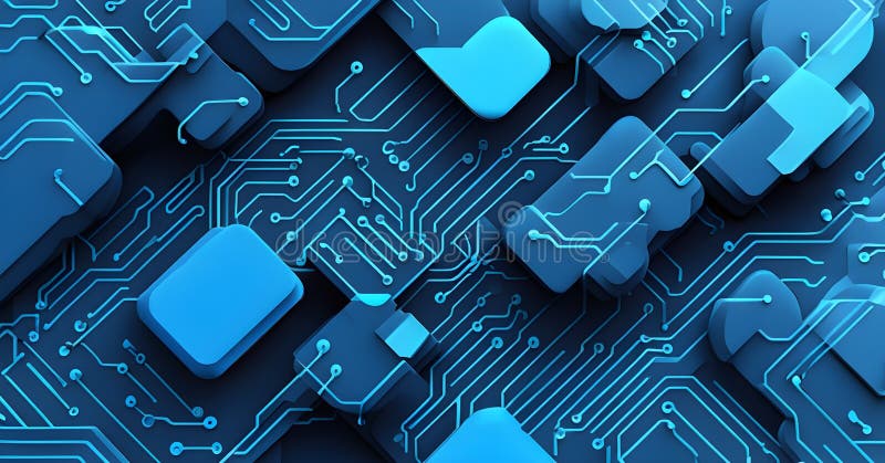 Interlocking Geometric Shapes that Morph into Circuits Stock ...