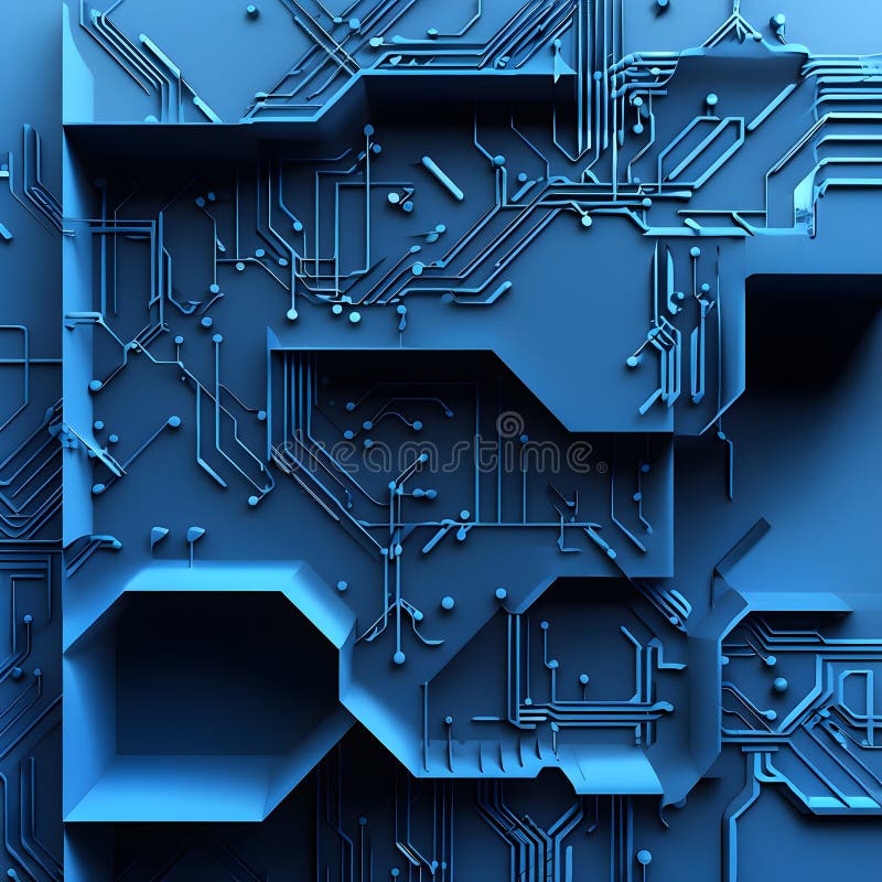 Interlocking Geometric Shapes that Morph into Circuits Stock ...