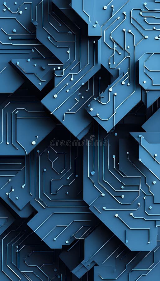 Interlocking Geometric Shapes that Morph into Circuits Stock ...