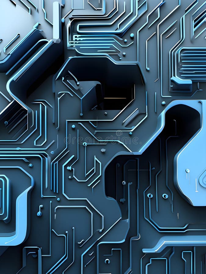 Interlocking Geometric Shapes that Morph into Circuits Stock ...