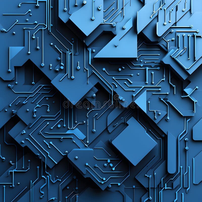 Interlocking Geometric Shapes that Morph into Circuits Stock ...