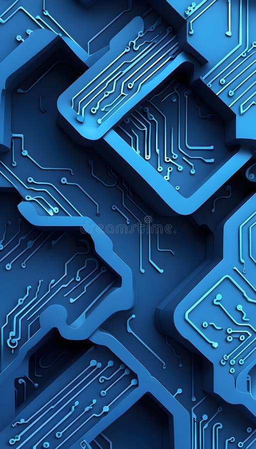 Interlocking Geometric Shapes that Morph into Circuits Stock ...