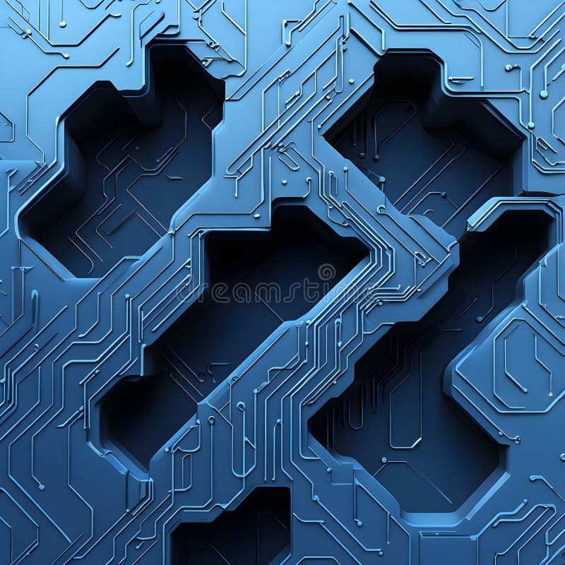 Interlocking Geometric Shapes that Morph into Circuits Stock ...