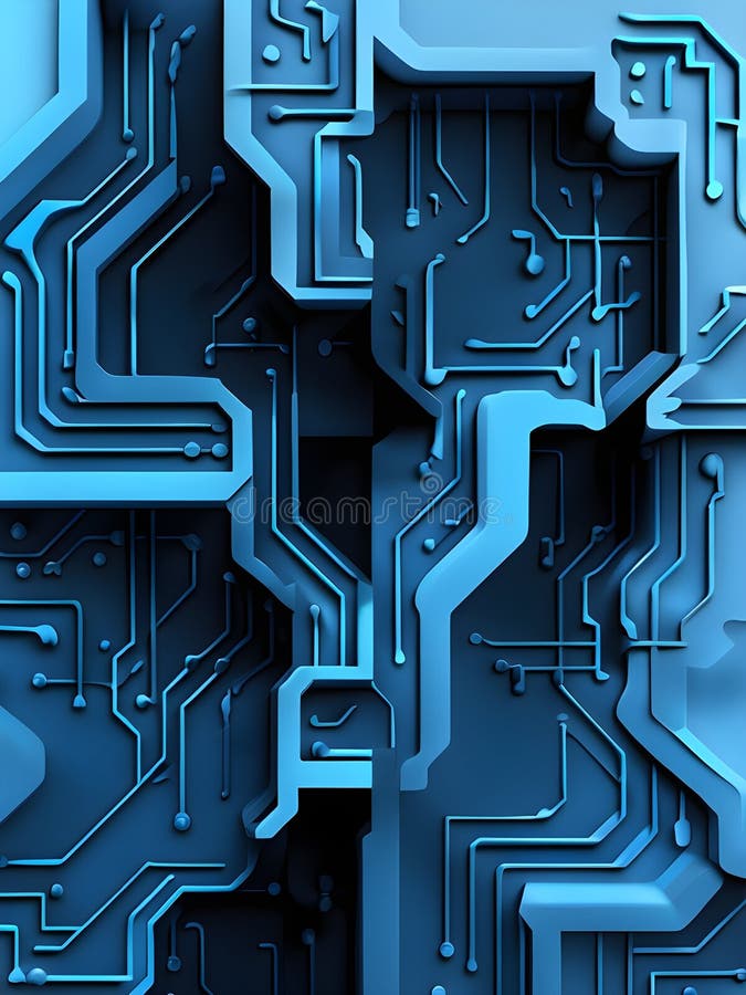 Interlocking Geometric Shapes that Morph into Circuits Stock ...