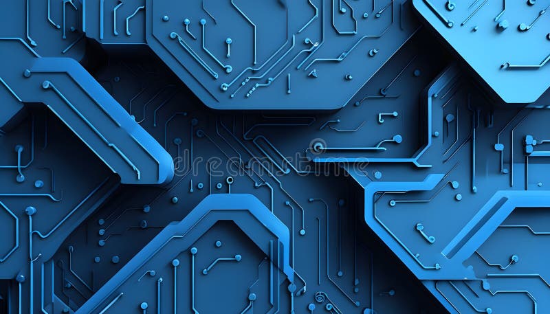 Interlocking Geometric Shapes that Morph into Circuits Stock ...