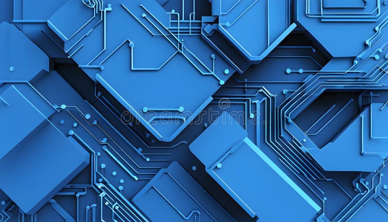 Interlocking Geometric Shapes that Morph into Circuits Stock ...