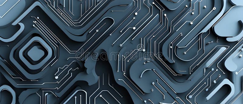 Interlocking Geometric Shapes that Morph into Circuits Stock ...