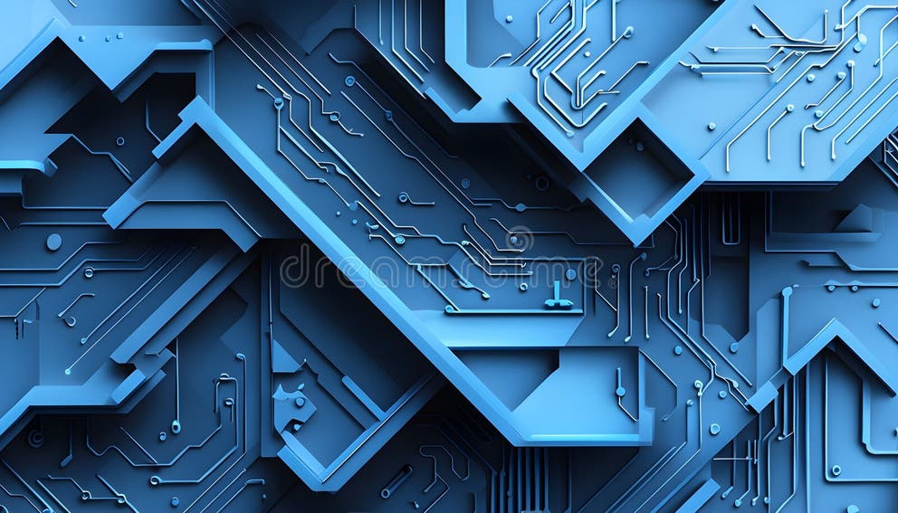 Interlocking Geometric Shapes that Morph into Circuits Stock ...