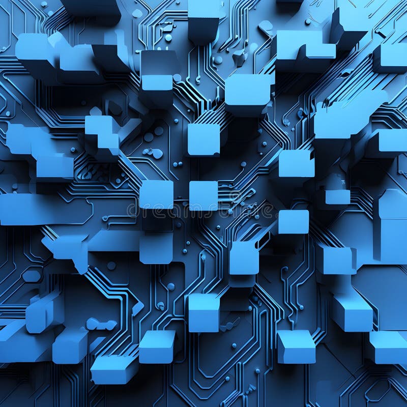 Interlocking Geometric Shapes that Morph into Circuits Stock ...